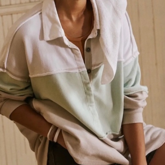 FP Movement by Free People | Tops | Free People Freda Polo Tunic Pullover Sweatshirt Size M ...